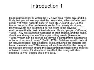Hazards Essay Introduction | PPT