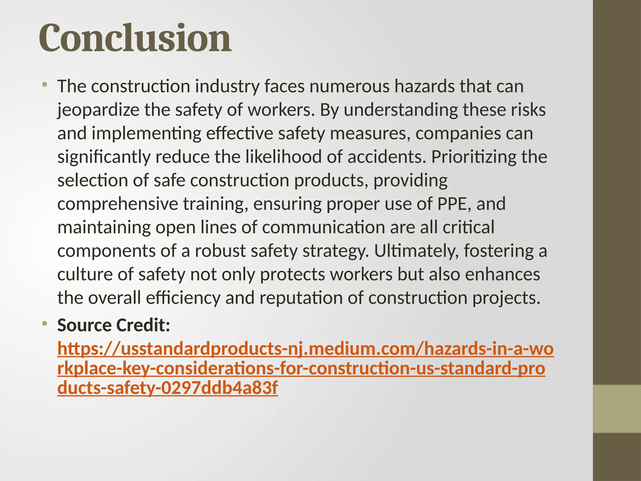 Key Considerations for Construction US Standard Products Safety | PPT
