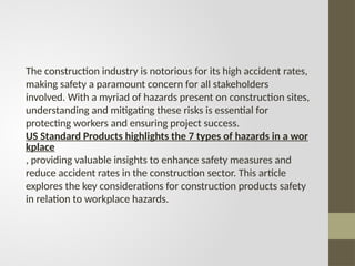 Key Considerations for Construction US Standard Products Safety | PPT