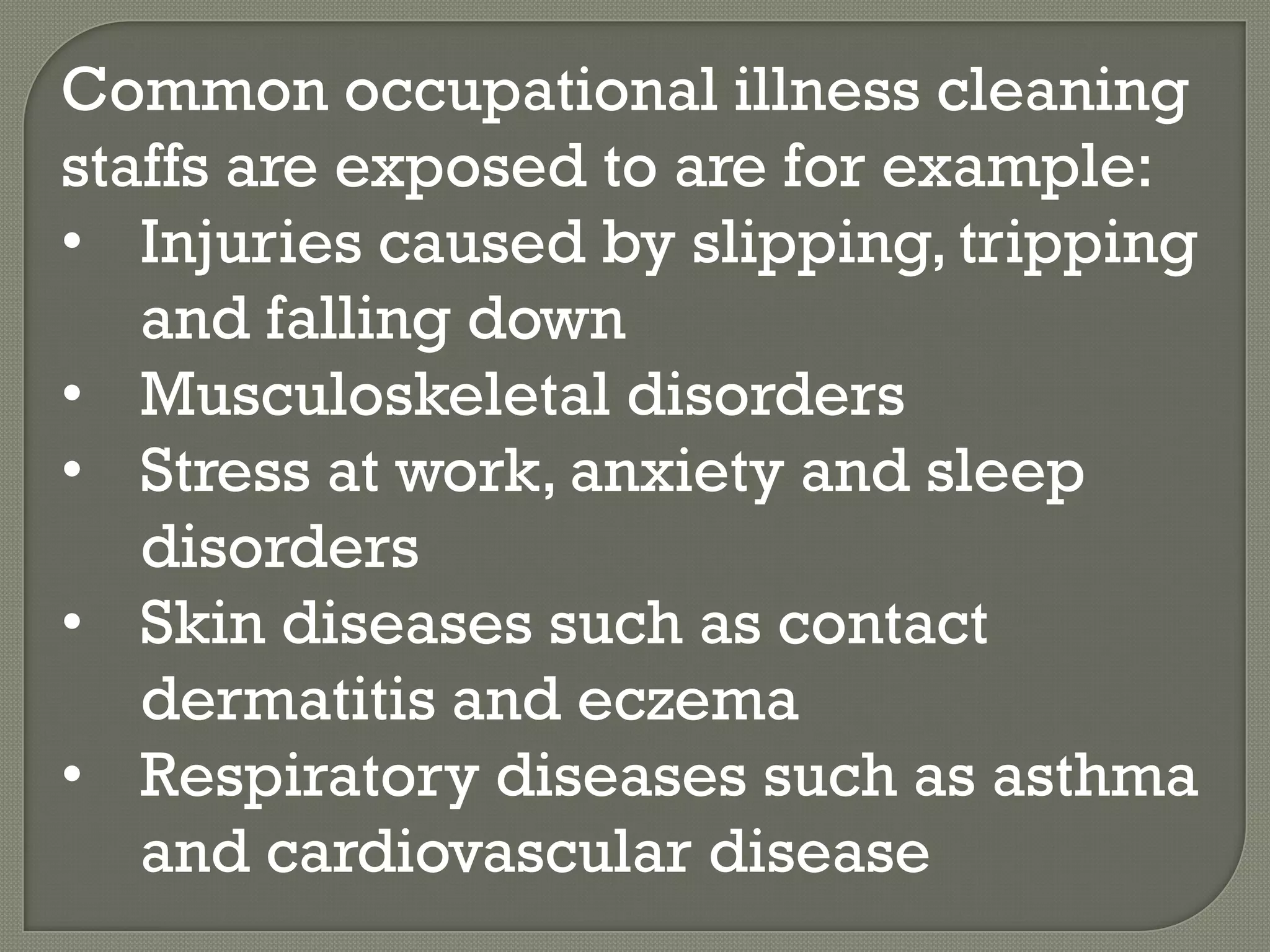 Janitorial cleaning company hazards | PPTX