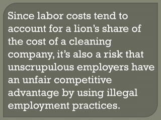 Janitorial cleaning company hazards | PPTX