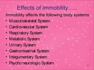 complications / Hazards of immobility | PPT