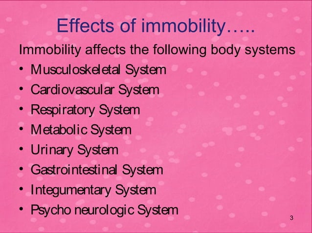 complications / Hazards of immobility | PPT