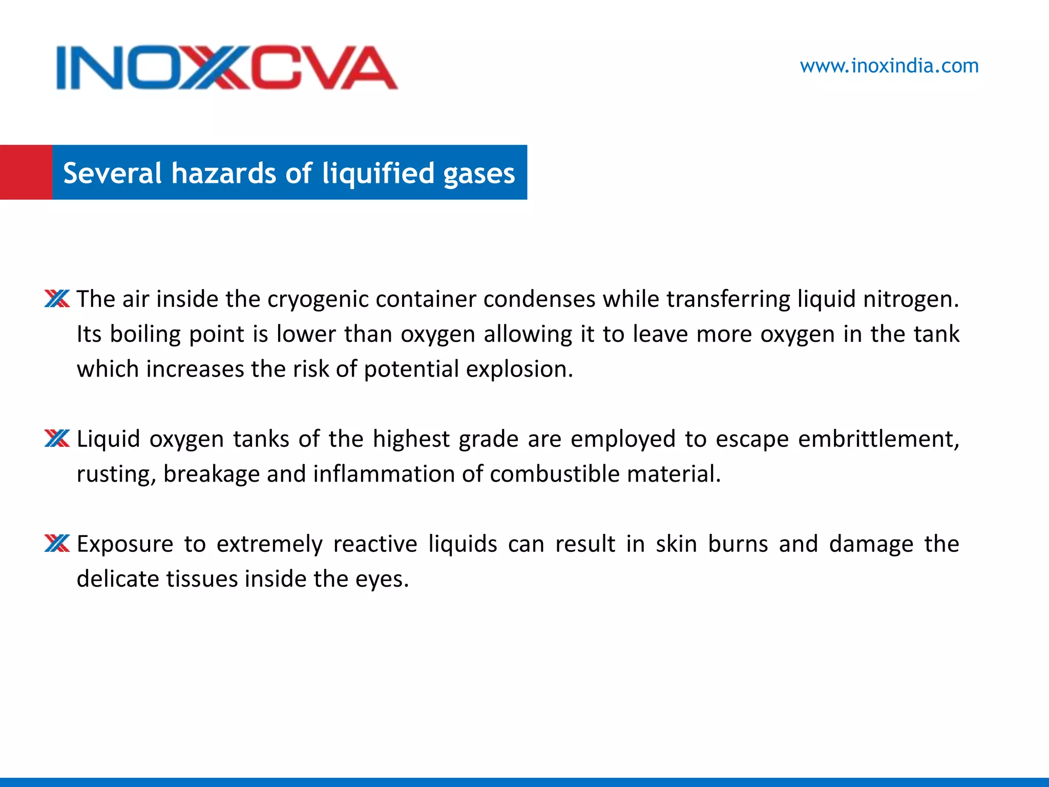 Hazards of Liquid Gas and Monitoring it in Cryogenic Storage Tanks | PPTX