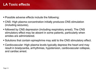 Hazards of local anesthesia | PPT