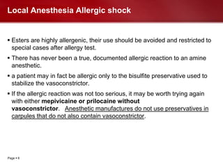 Hazards of local anesthesia | PPT