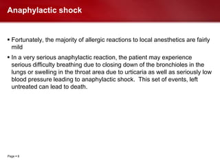 Hazards of local anesthesia | PPT