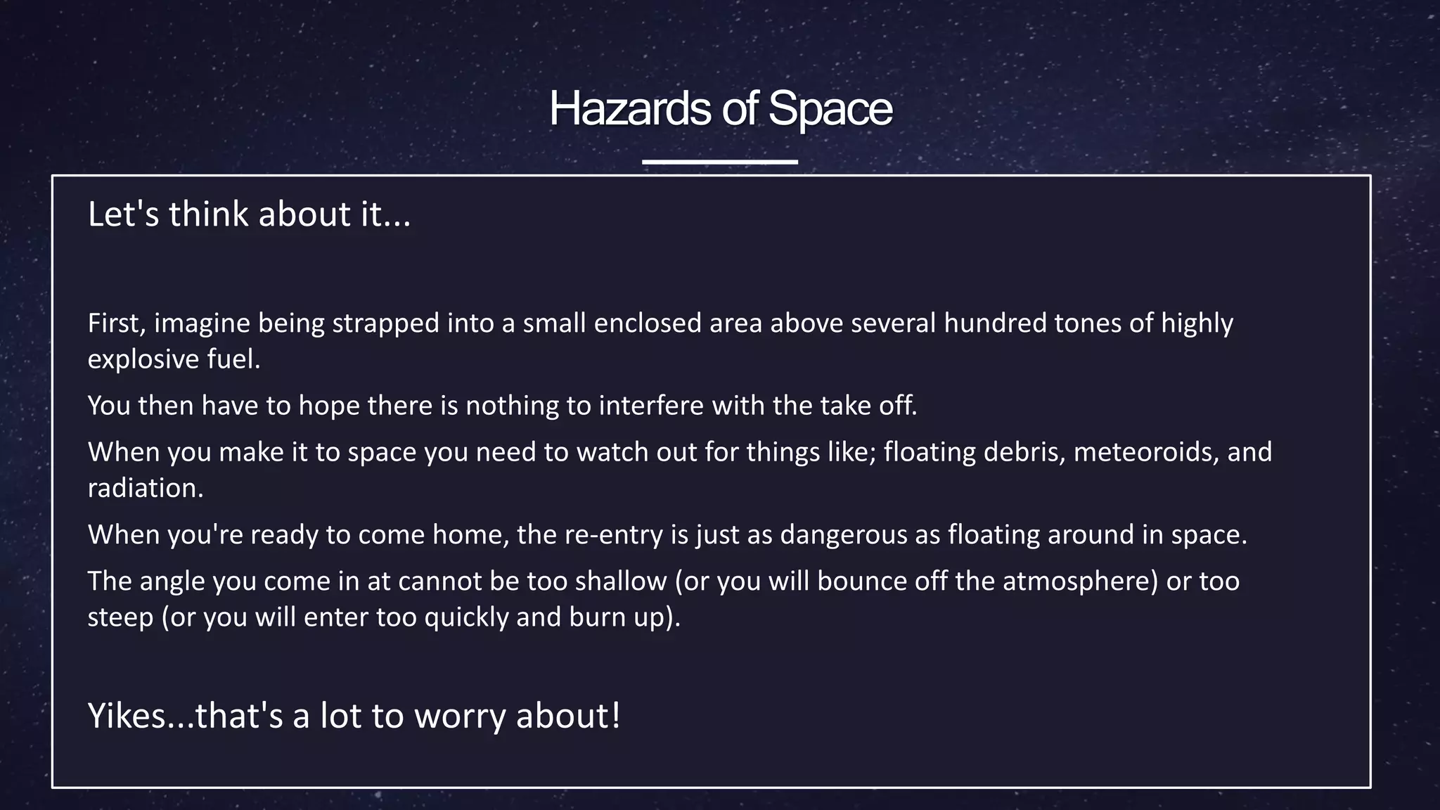 Hazards of space | PPTX