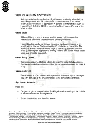 Hazard Study Process Glossary | PDF