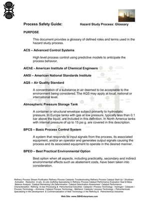 Hazard Study Process Glossary | PDF