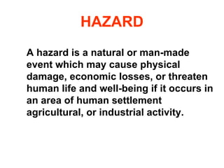Hazards & Types Of Disasters | PPT