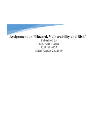 Hazard, vulnerability, risk | PDF