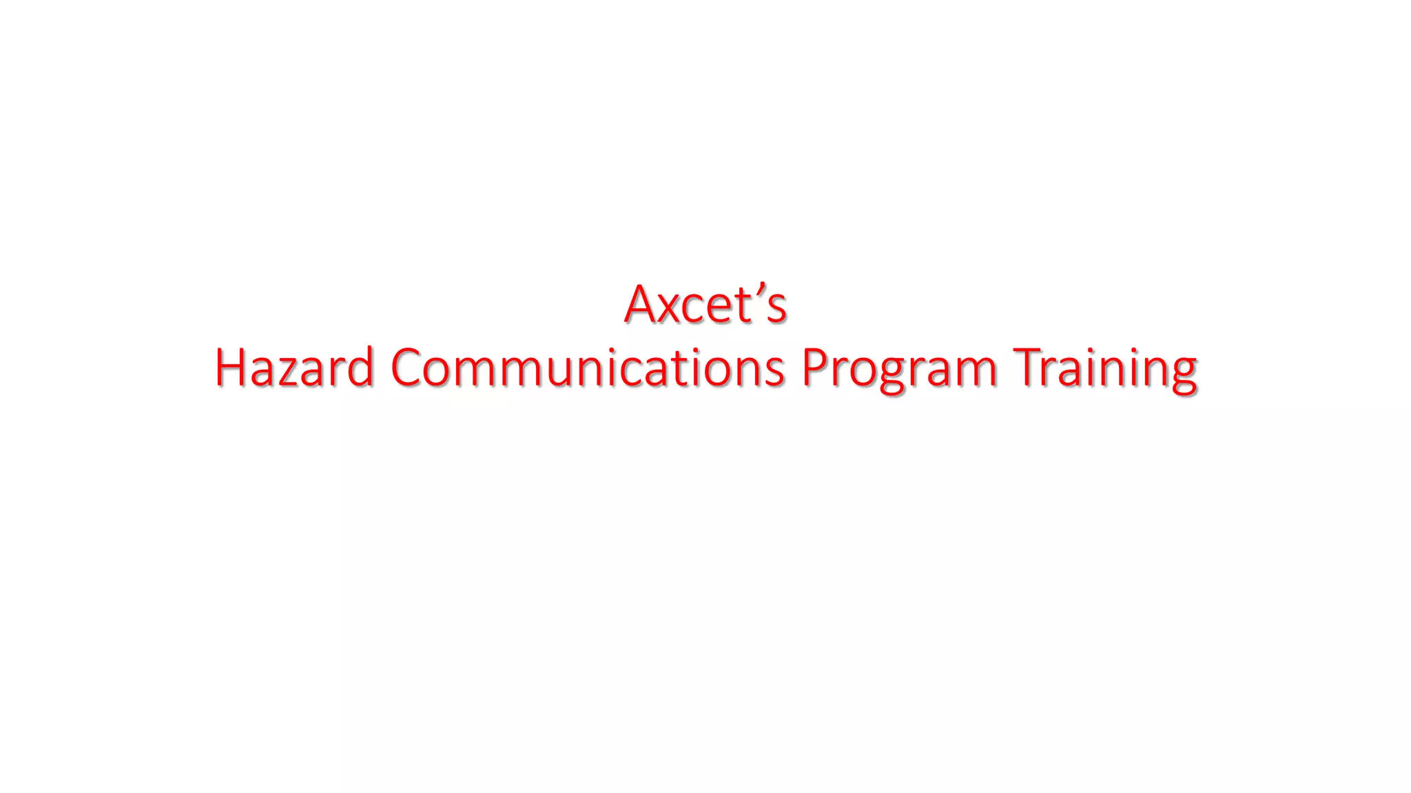 Hazard Communications Program Training | PPSX