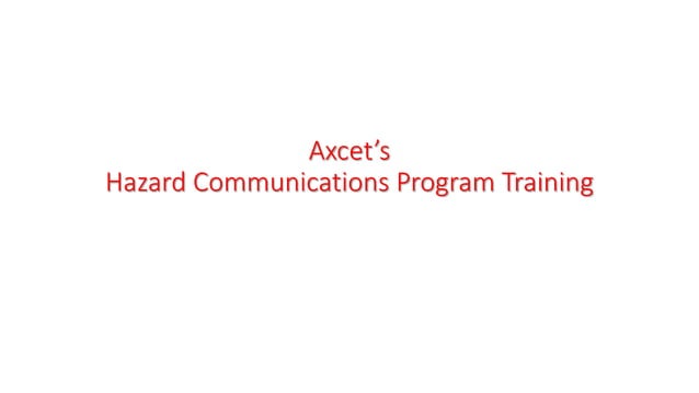 Hazard Communications Program Training | PPT