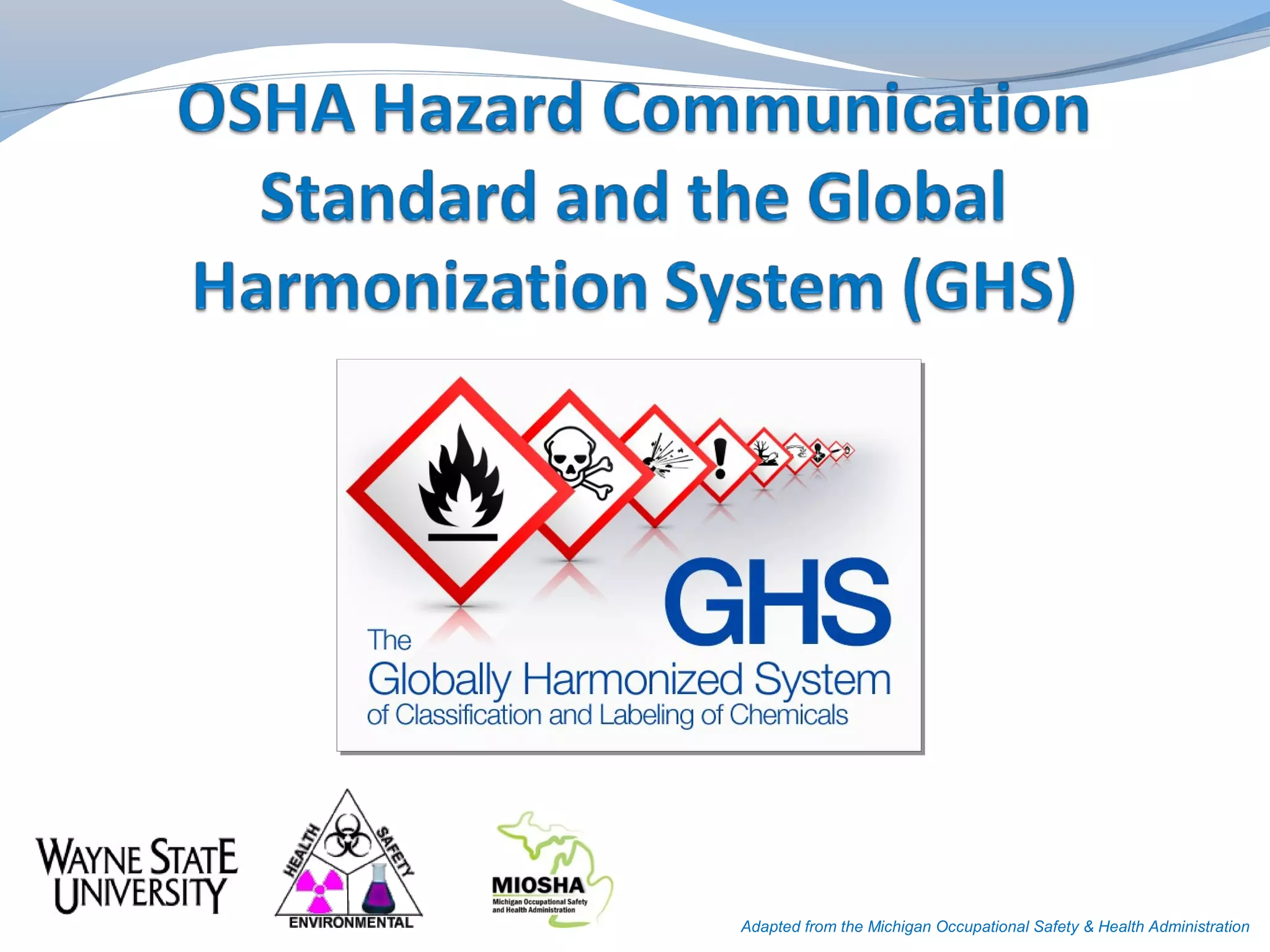 OSHA Hazard Communication and Global Harmonization System (GHS) | PDF