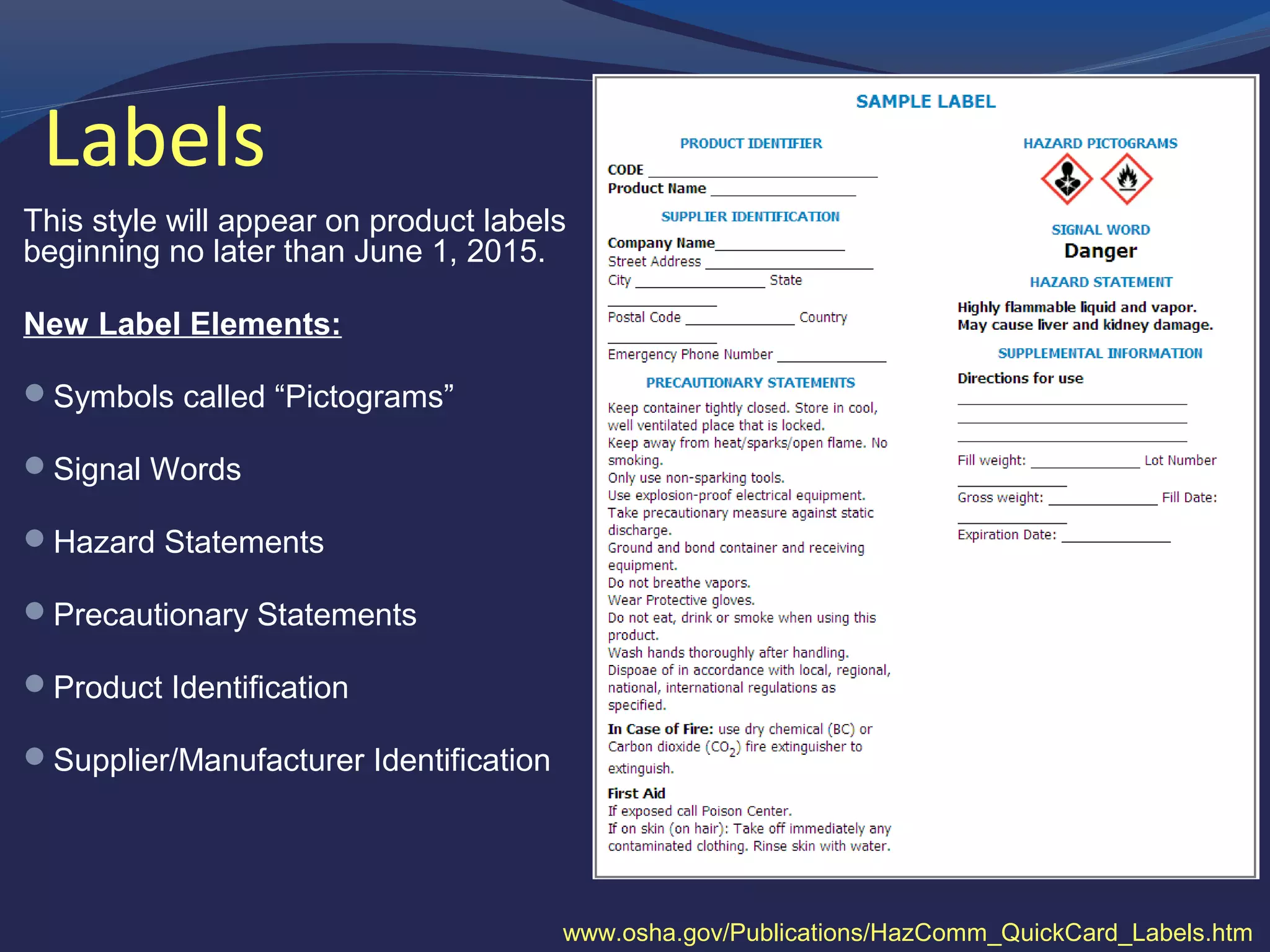 OSHA Hazard Communication and Global Harmonization System (GHS) | PDF