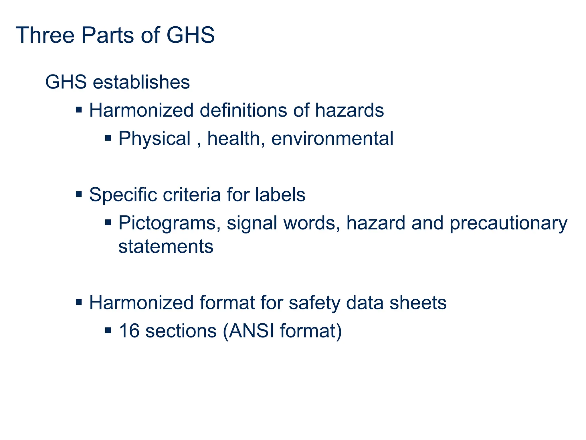 HAZCOM Globally Harmonized System of Classification and Labeling of ...