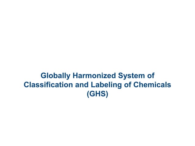 HAZCOM Globally Harmonized System of Classification and Labeling of ...