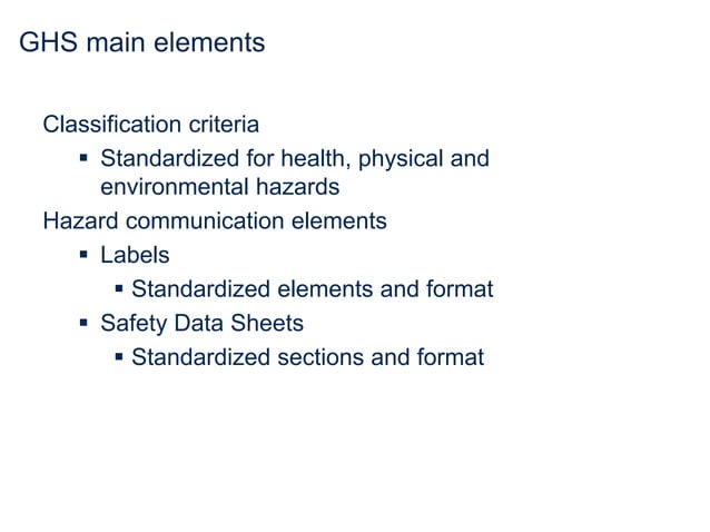 HAZCOM Globally Harmonized System of Classification and Labeling of ...