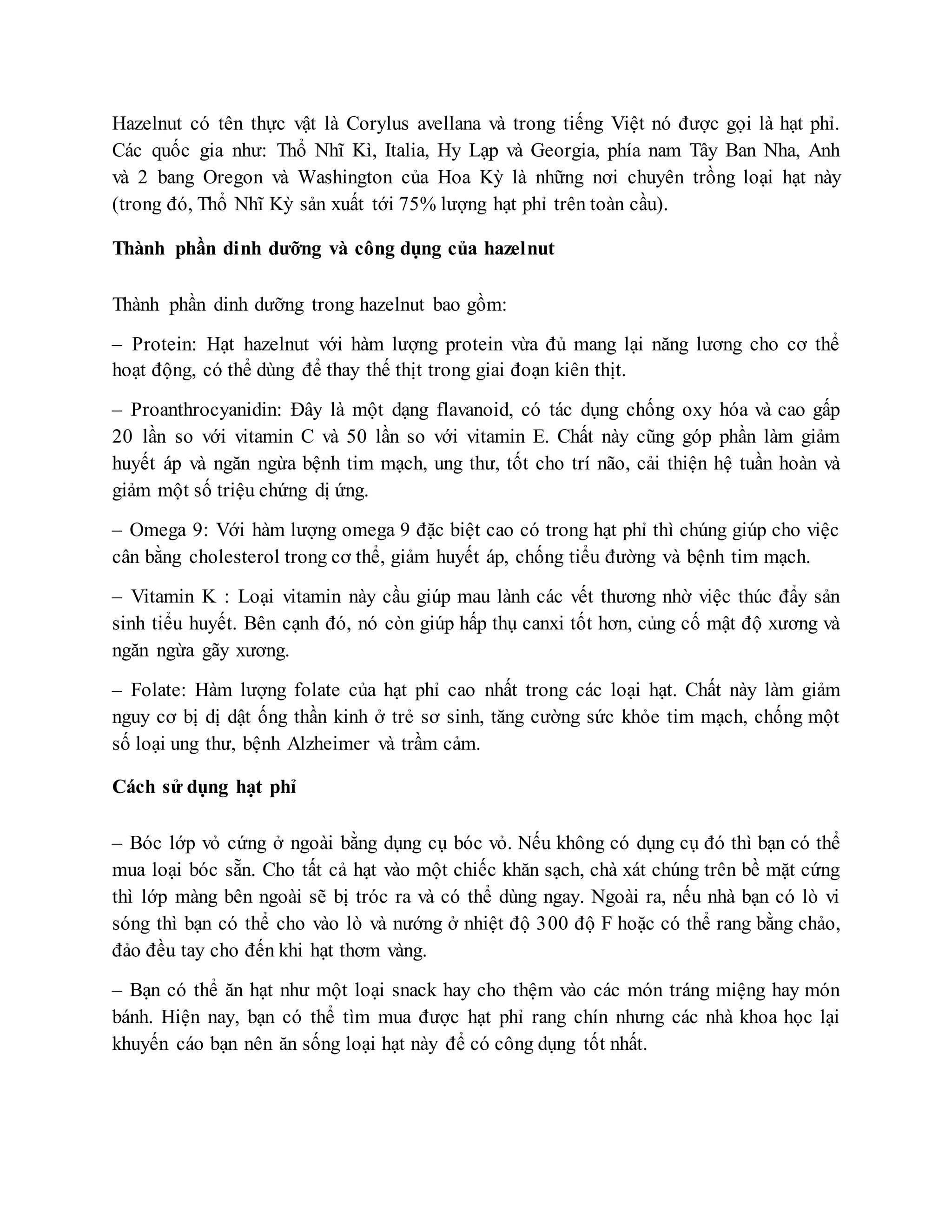 Hazelnut là gì? Những điều chưa biết về hạt Hazelnut | DOCX