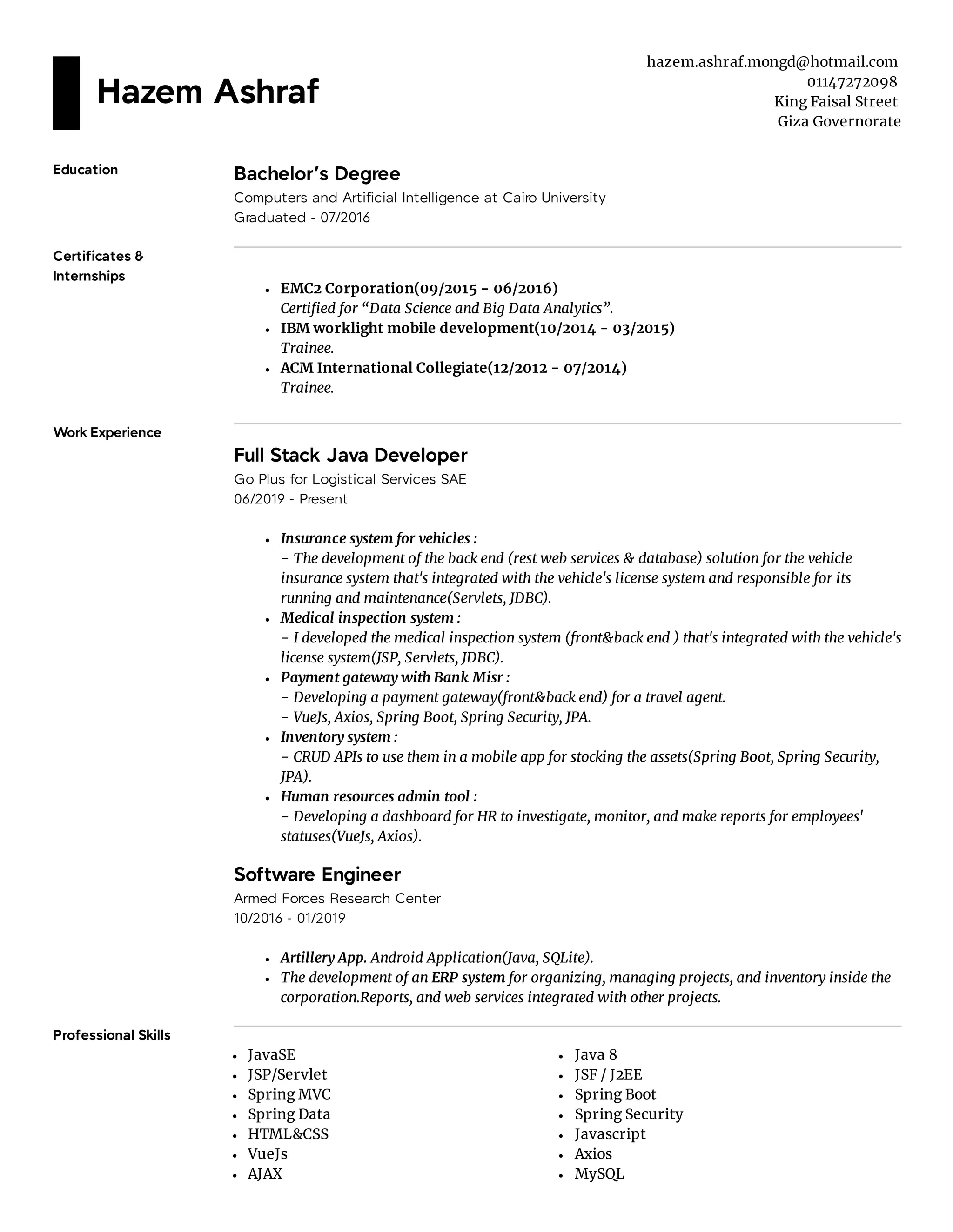 Hazem ashraf-cv-updated | PDF