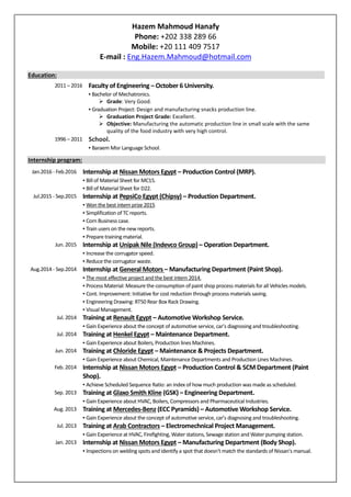 Hazem Mahmoud CV | PDF