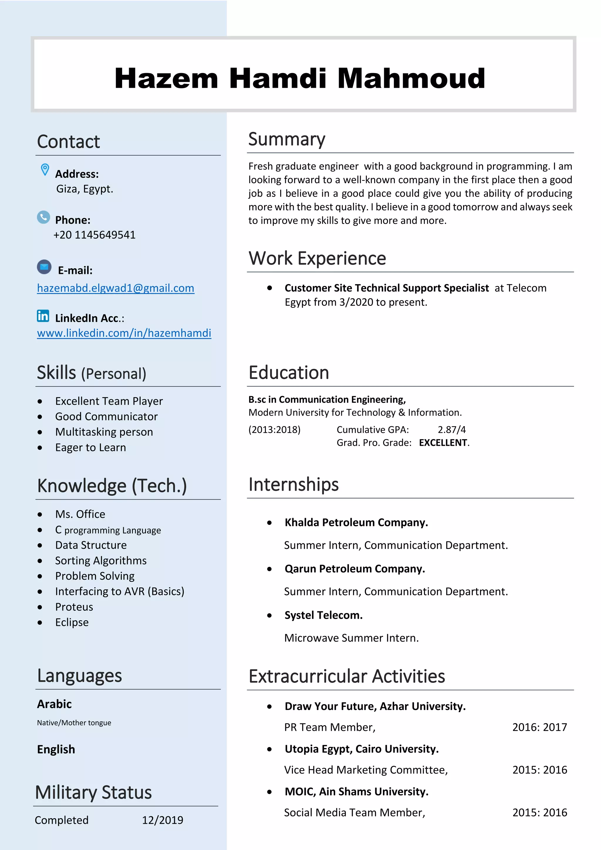 Hazem's resume r&d | PDF