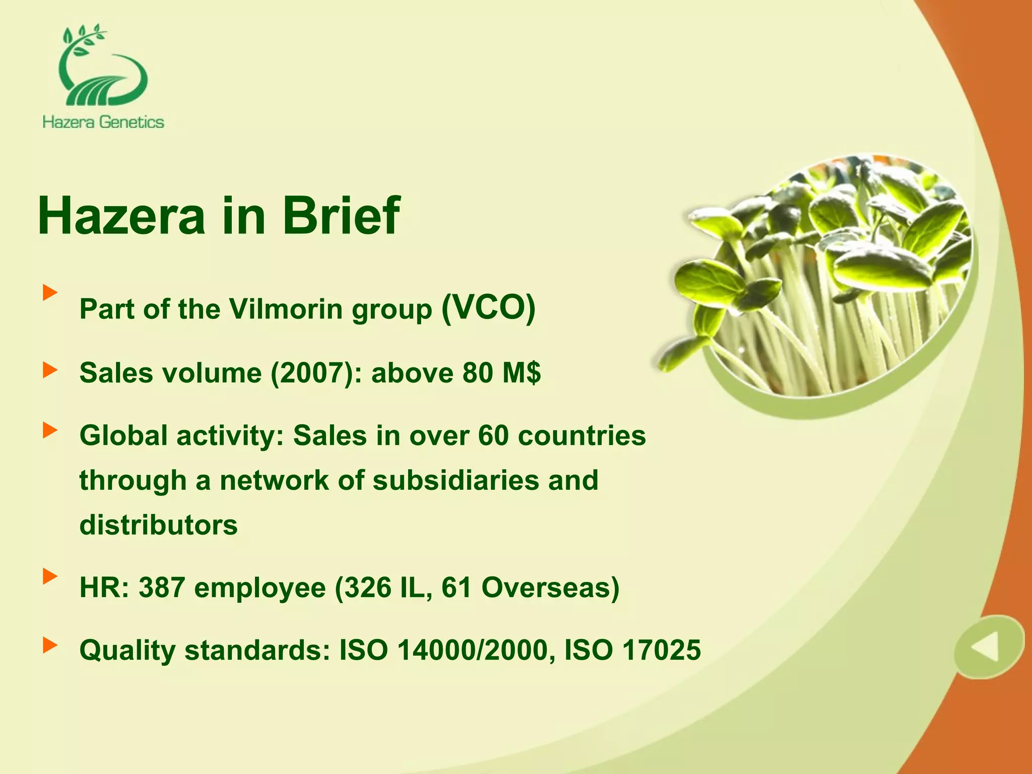 Hazera Genetics Presentation | PPT