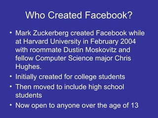 Presentation on facebook | PPT