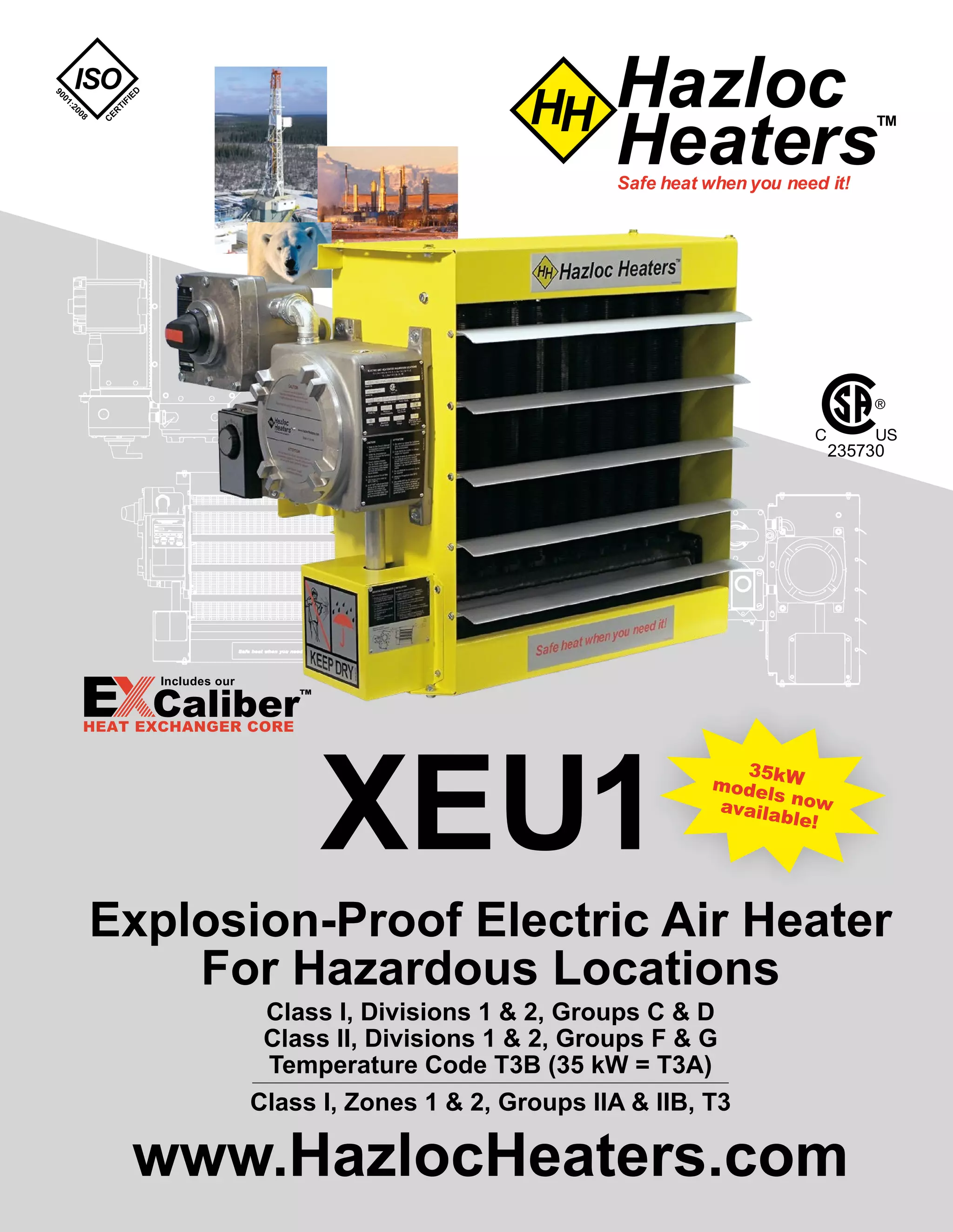 Hazloc Explosion-proof Heaters XEU1 - Brochure | PDF | Home Appliances ...