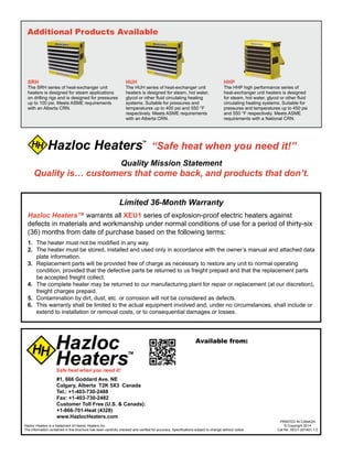 Hazloc Explosion-proof Heaters XEU1 - Brochure | PDF | Home Appliances ...
