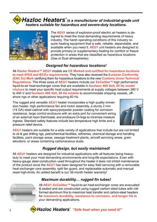 Hazloc Explosion-proof Heaters AEU1 - Brochure | PDF