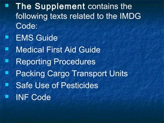 Hazmat - decodning the IMDG Code | PPT