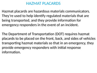 HAZMAT.HAZARDOUS CHEMICALS FOR INDUSTRIAL TRAINING | PPTX