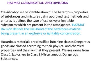 HAZMAT.HAZARDOUS CHEMICALS FOR INDUSTRIAL TRAINING | PPTX
