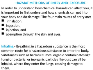 HAZMAT.HAZARDOUS CHEMICALS FOR INDUSTRIAL TRAINING | PPTX