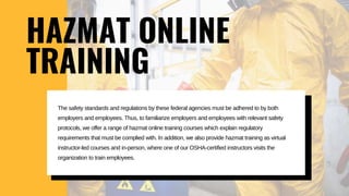 Hazmat Online Training: Protecting Employees in the Workplace | PPTX