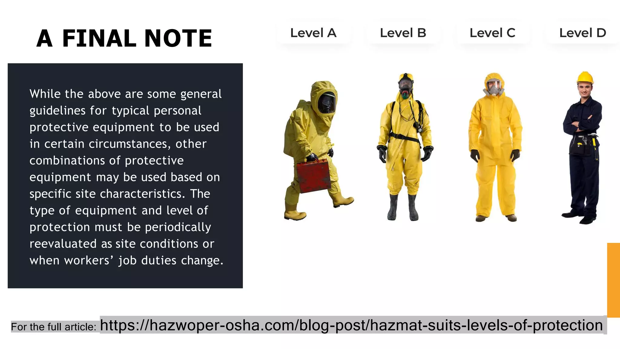 HAZMAT Suits – Levels of Protection | PPTX | Lung and Respiratory ...