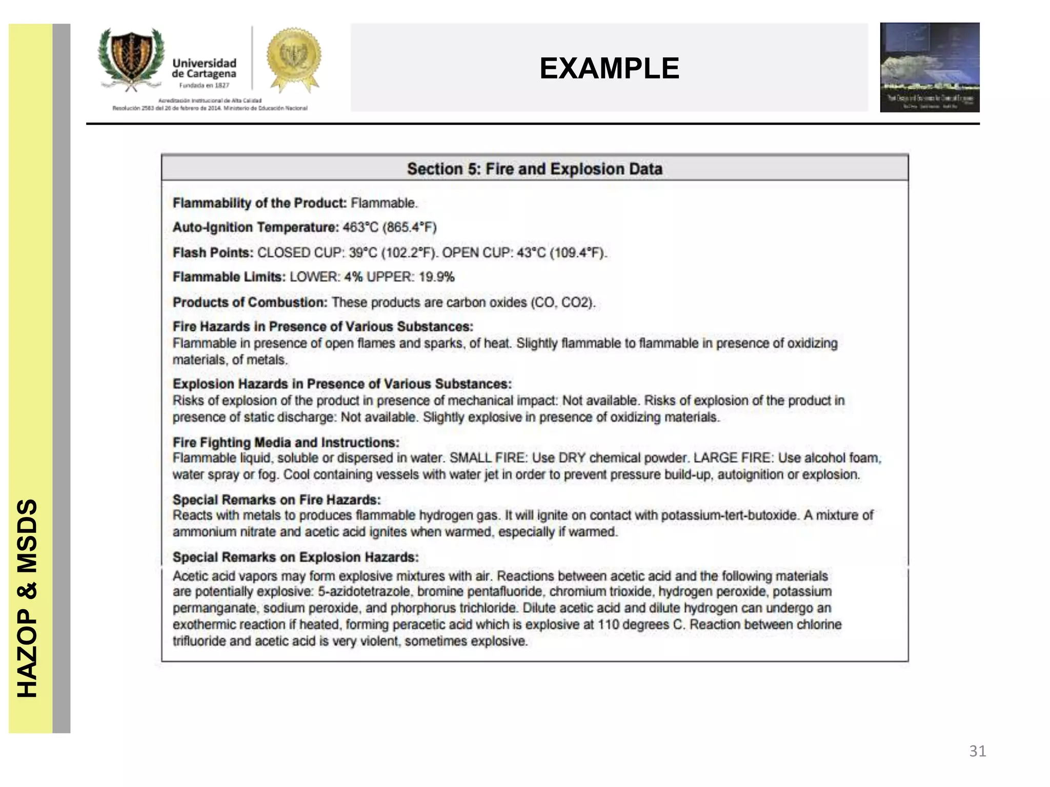 HAZARD & OPERABILITY STUDY (HAZOP) & MATERIAL SAFETY DATA SHEET (MSDS ...