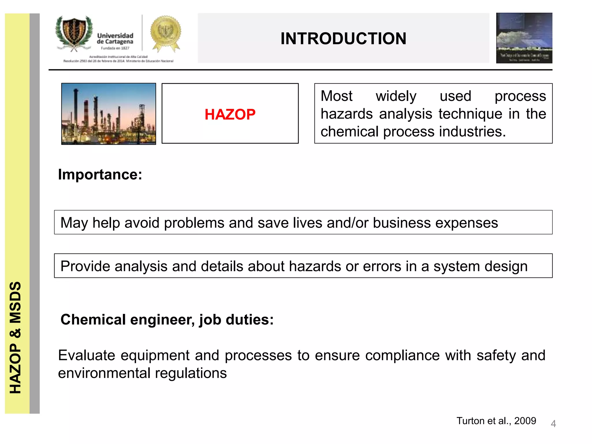 HAZARD & OPERABILITY STUDY (HAZOP) & MATERIAL SAFETY DATA SHEET (MSDS ...