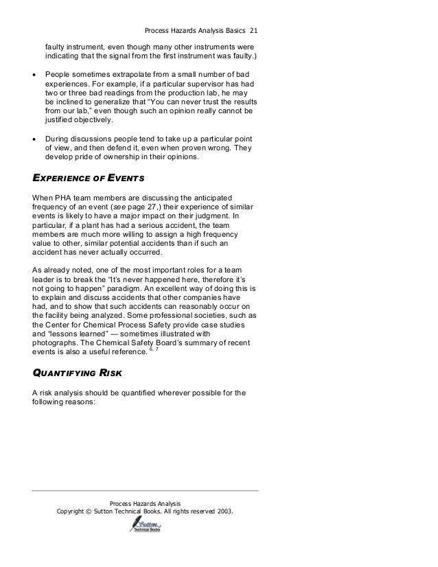 Process Hazards Analysis | PDF
