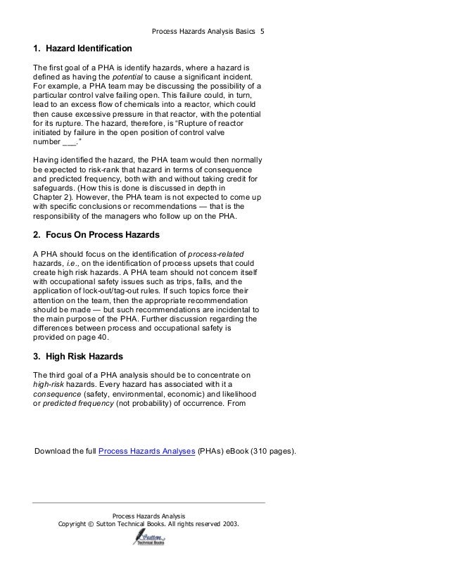 Process Hazards Analysis | PDF