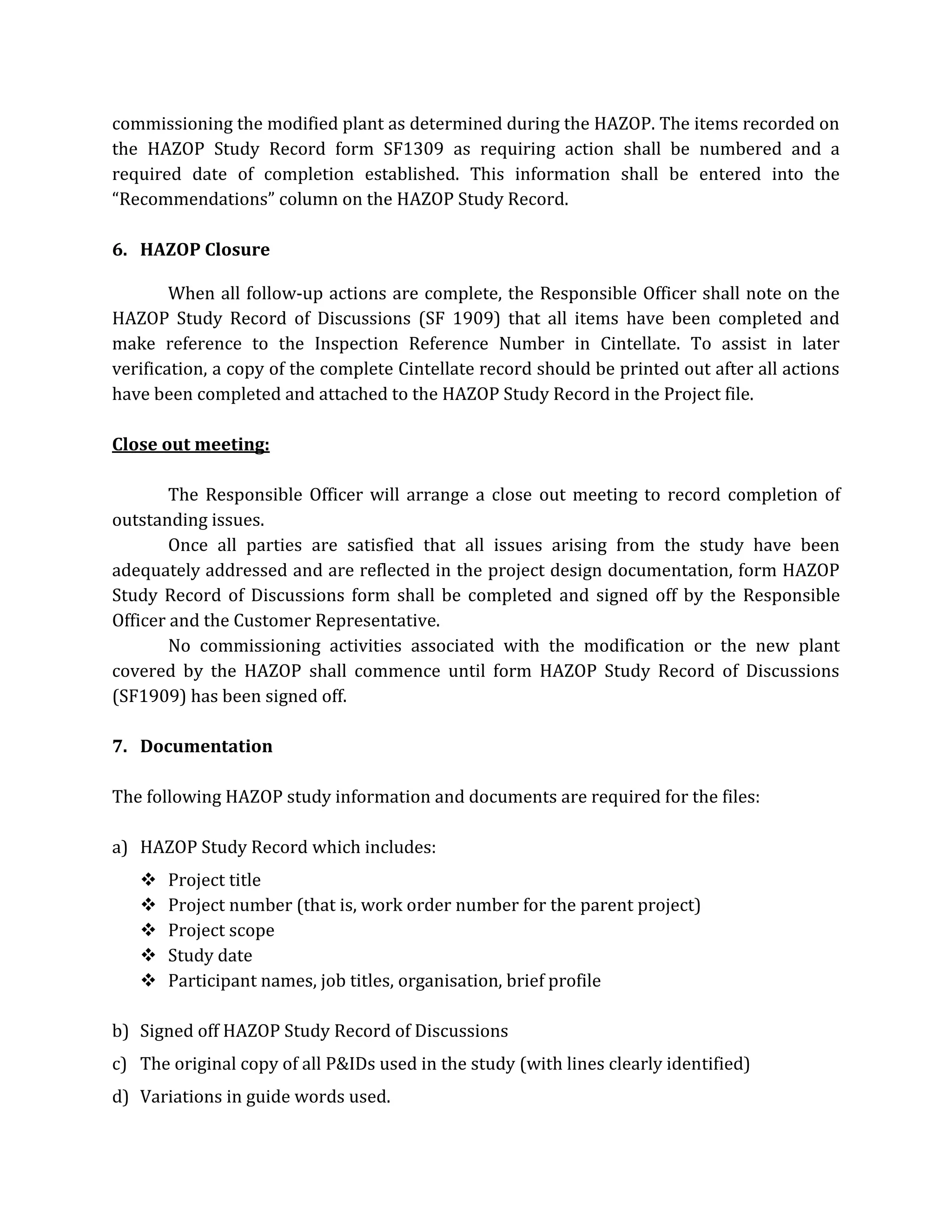 Hazop analysis complete report | DOCX