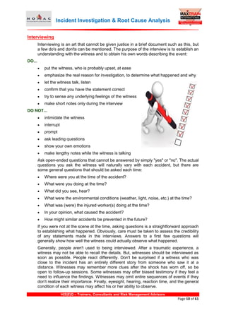 Incident Investigation Questions