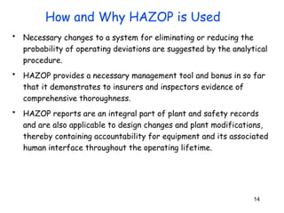 hazop methodology general requirement in companys | PPTX