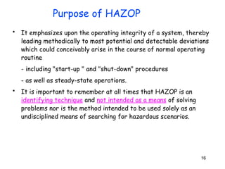 hazop methodology general requirement in companys | PPTX