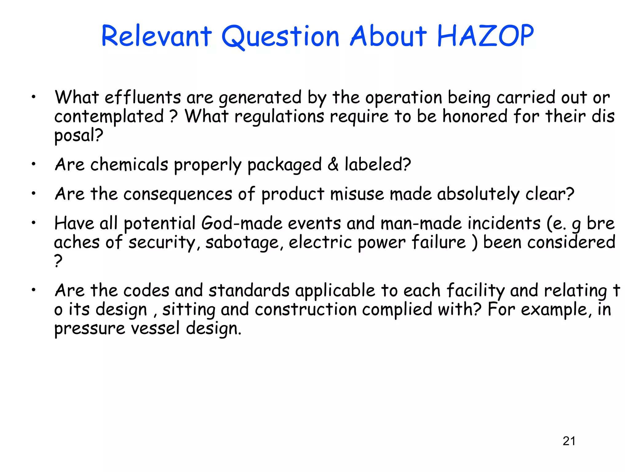 Hazard and Operability Study (HAZOP) | Gaurav Singh Rajput | PPTX