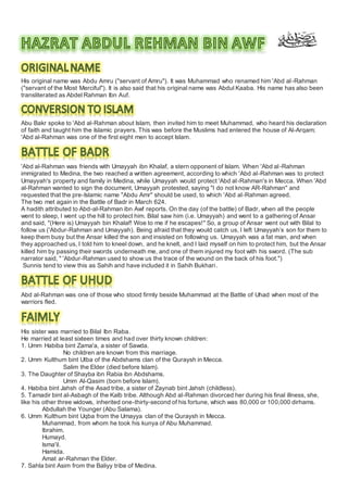 5 Prominent Companion Of The Holy Prophet (Peace Be Upon Him) | DOCX