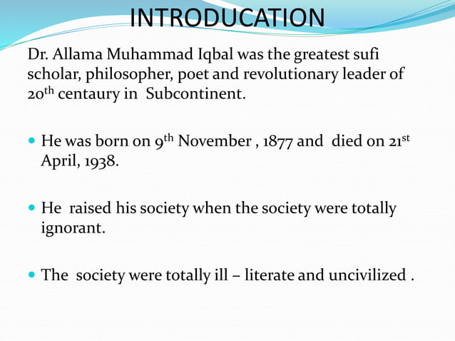 Dr. Allama Muhammad Iqbal | PPTX