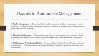 Hazrd Analysis of Automotive Industry (2).pptx | Injuries | Diseases ...